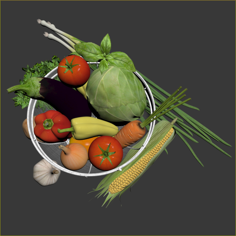 3d vegetables basket