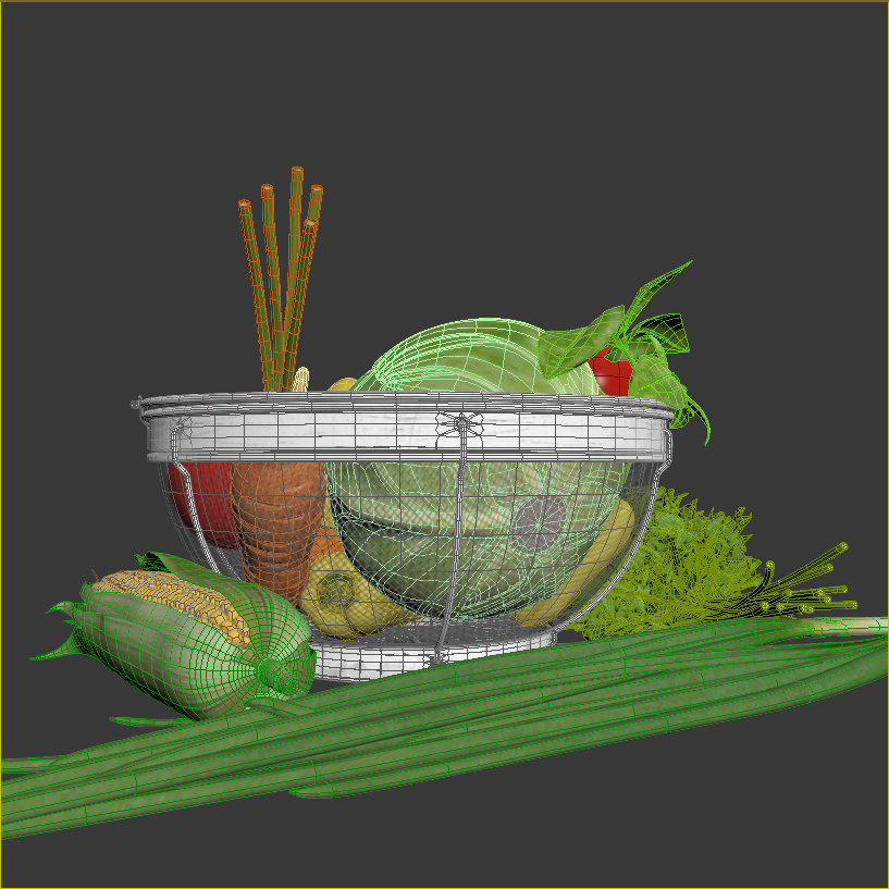 3d vegetables basket