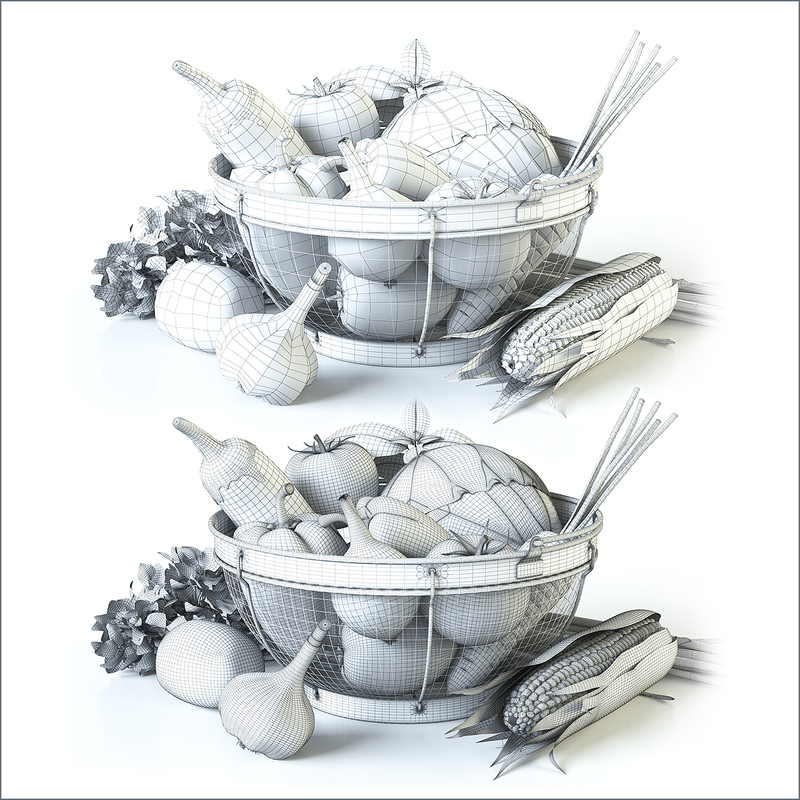 3d vegetables basket