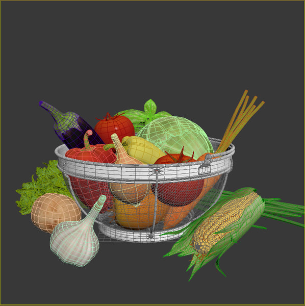 3d vegetables basket
