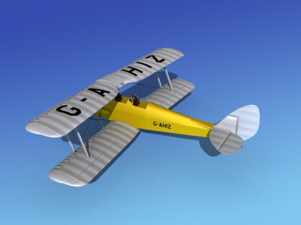 3d tiger moth dehavilland model