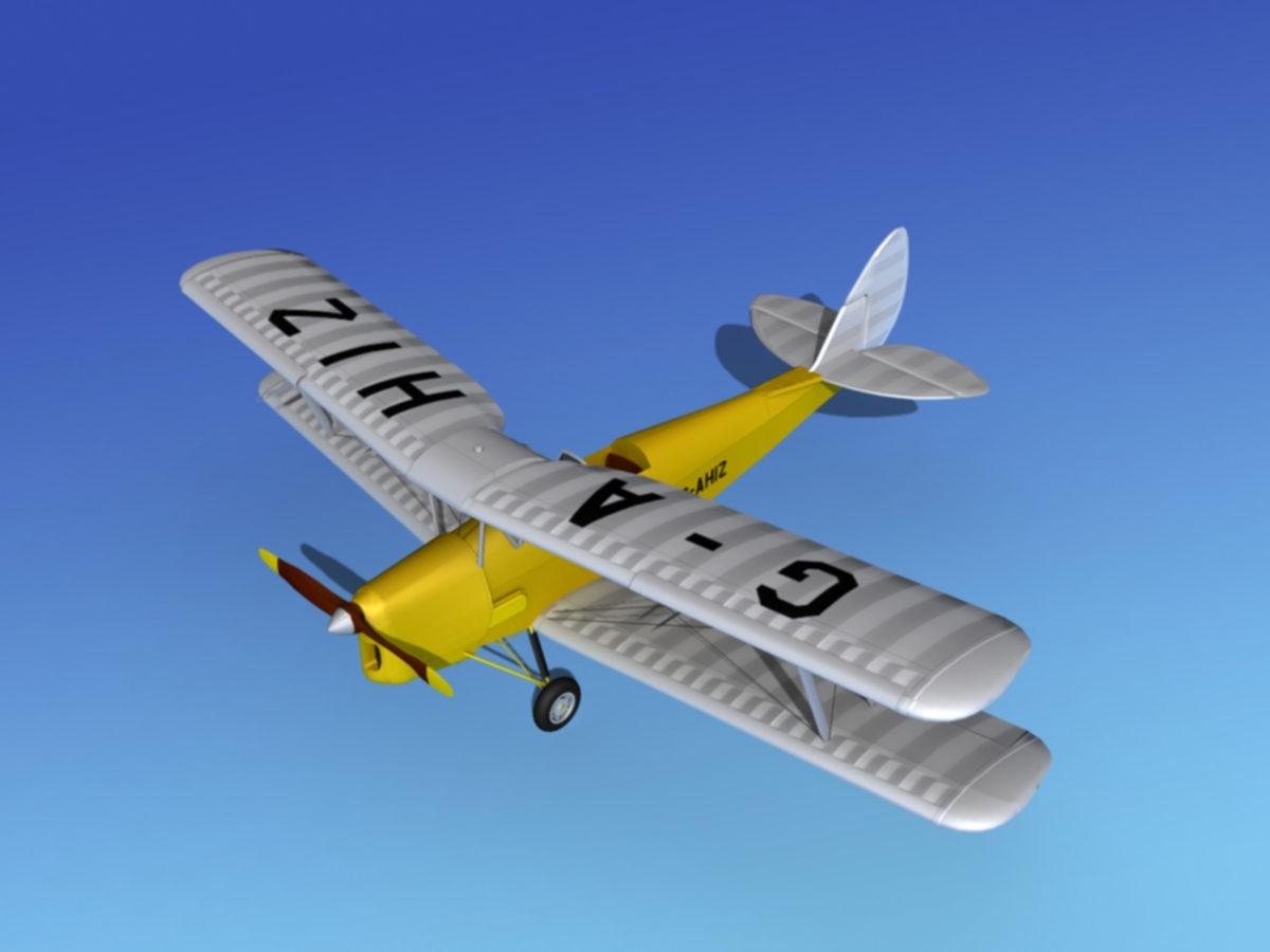 3d tiger moth dehavilland model