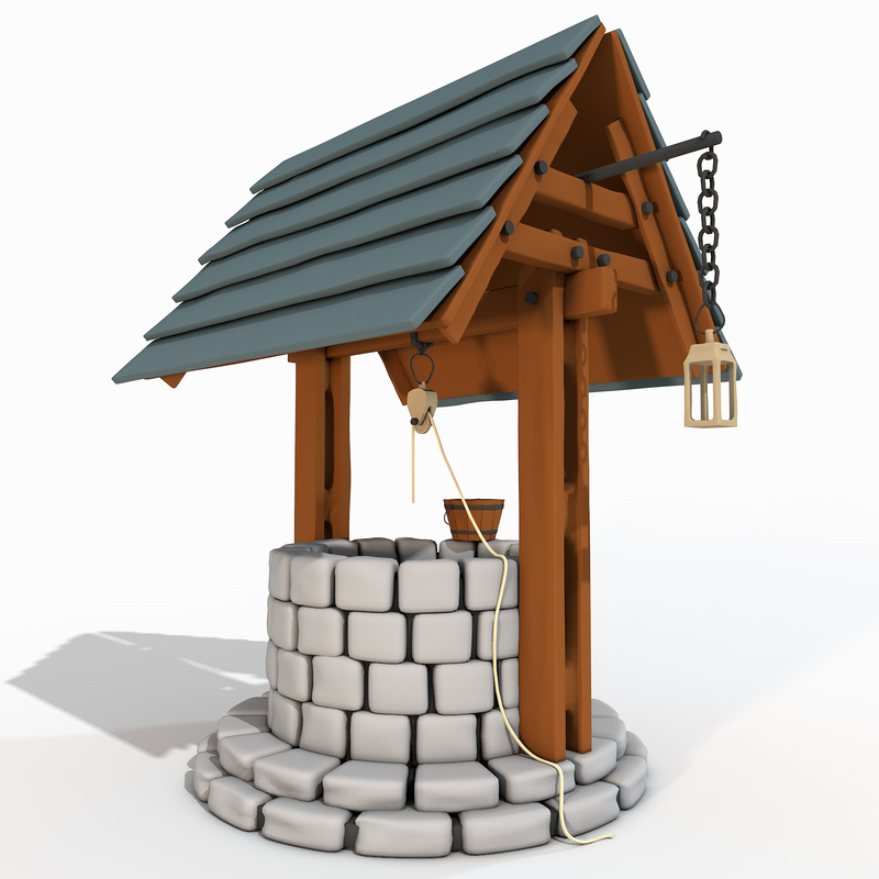 modelo 3d Pozo de agua de dibujos animados - TurboSquid 863719