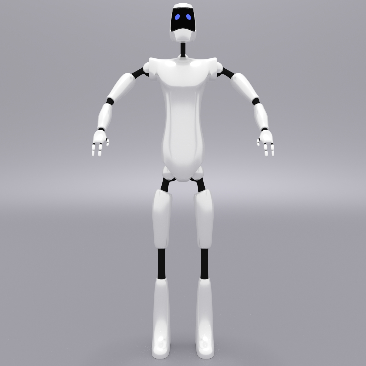 sleek cartoon robot 3d model