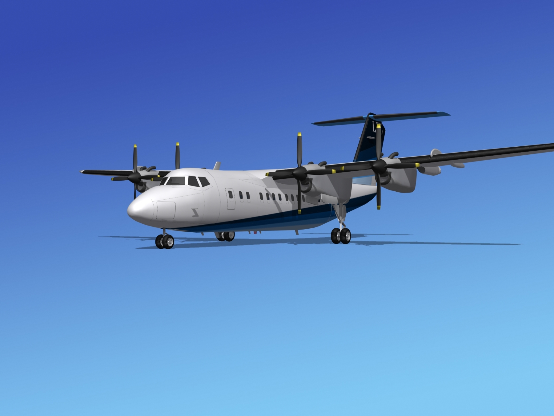 3d dhc-7-200 passenger freight model