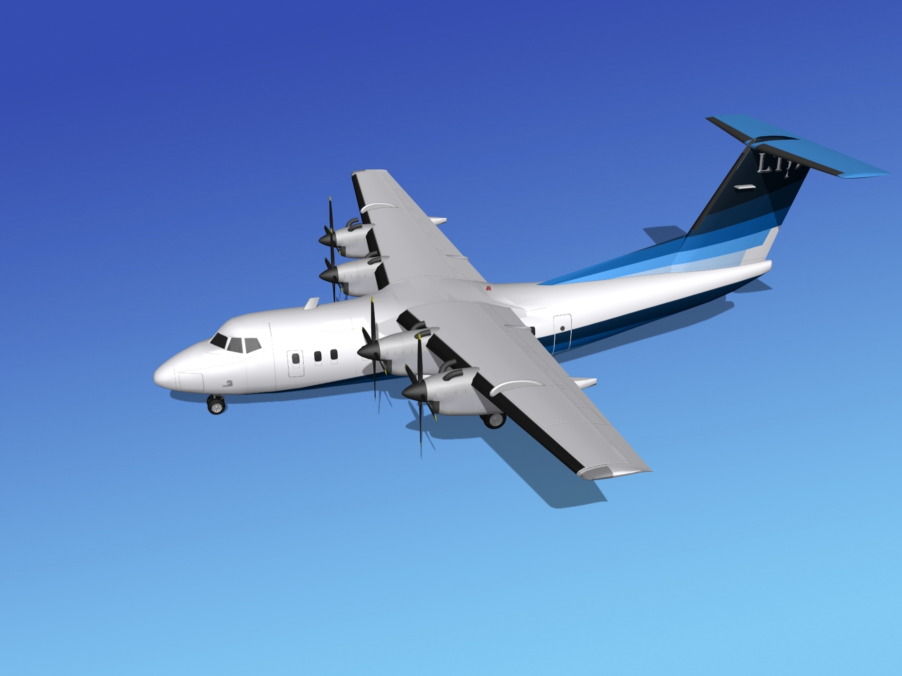 3d dhc-7-200 passenger freight model