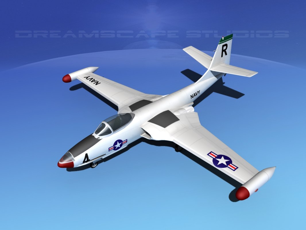 korean f2h banshee jet fighter 3d max