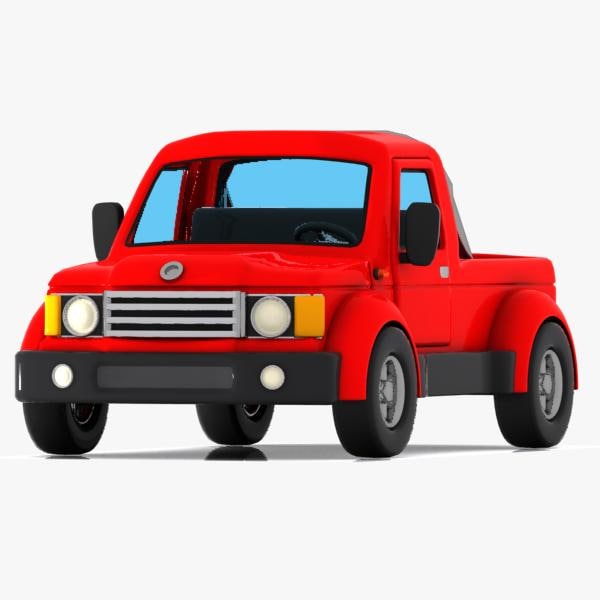 3d cartoon pickup truck model