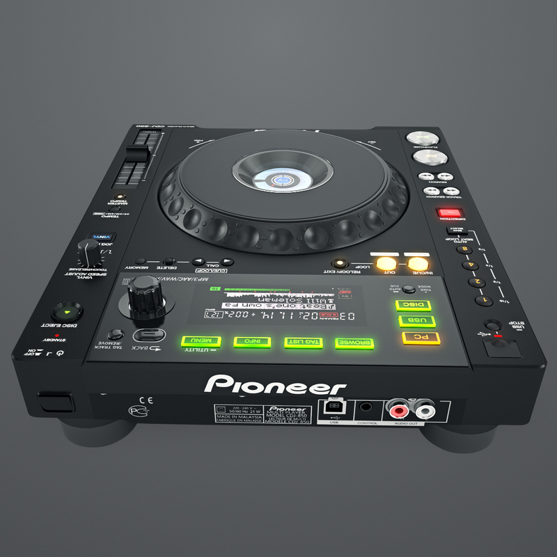 3d model digital player pioneer cdj