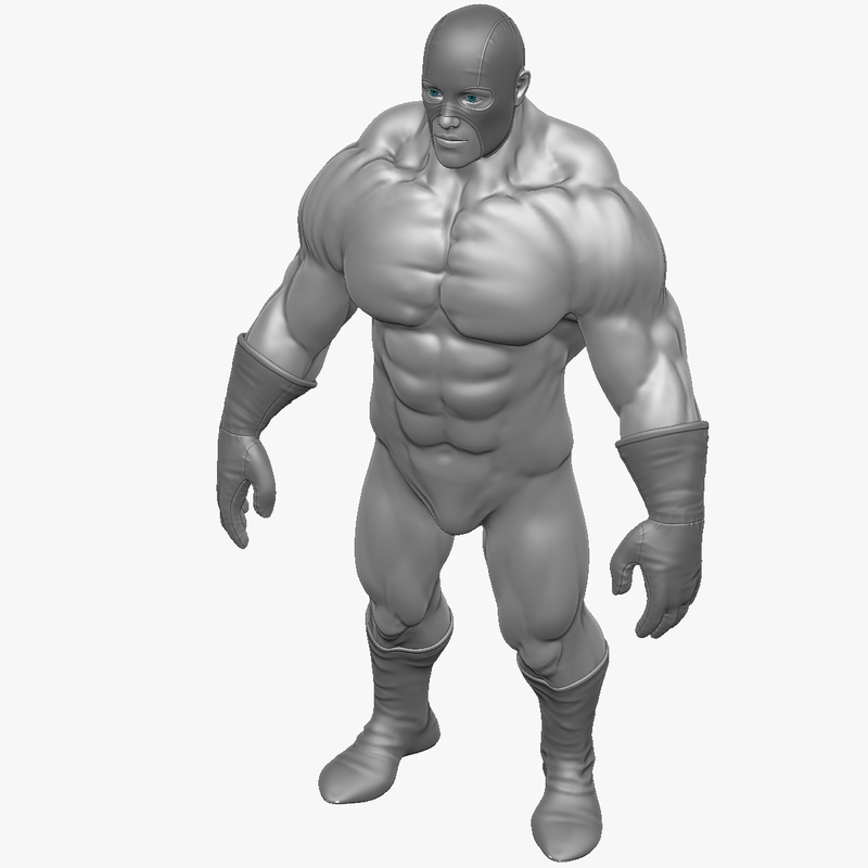 3d obj muscular super hero