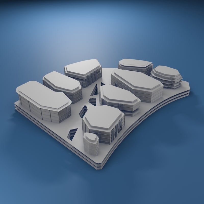 generic cluster buildings 3d max
