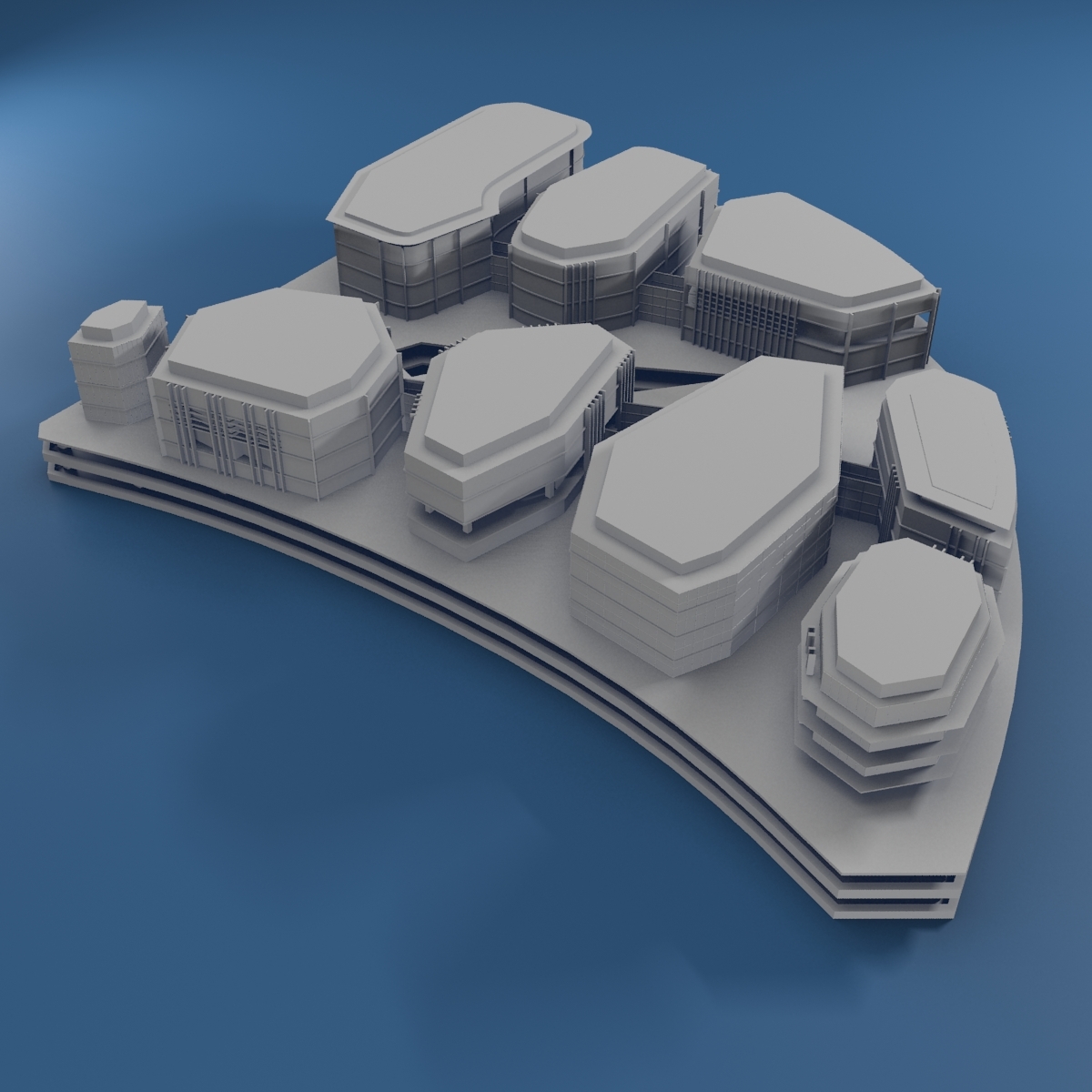 generic cluster buildings 3d max