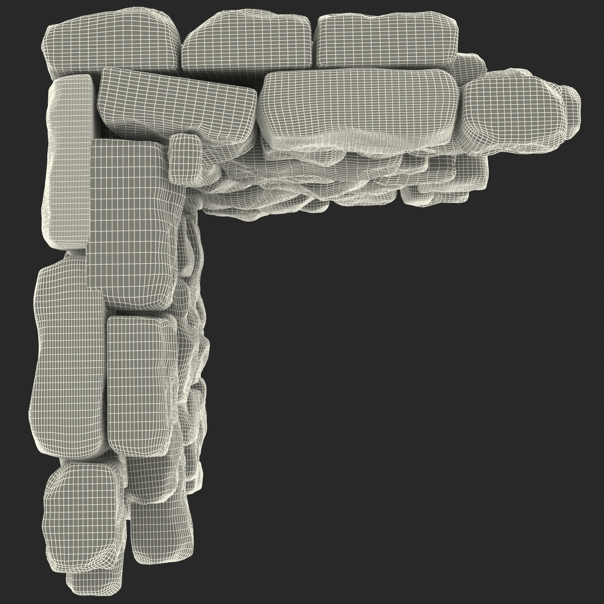 3d model stonewall corner