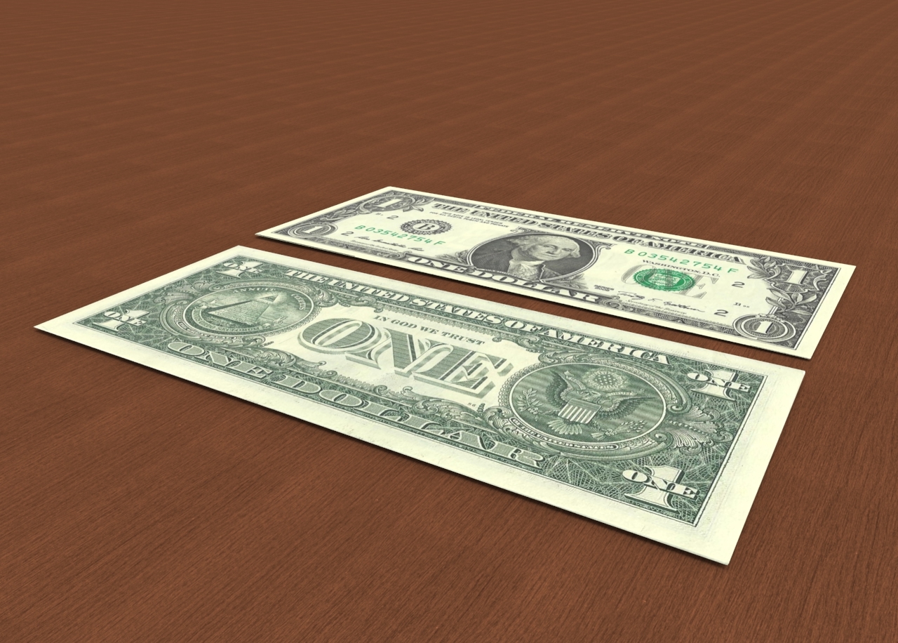 dollar bill 3d model