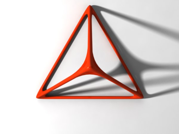 3d model tetrahedron triangle modelled
