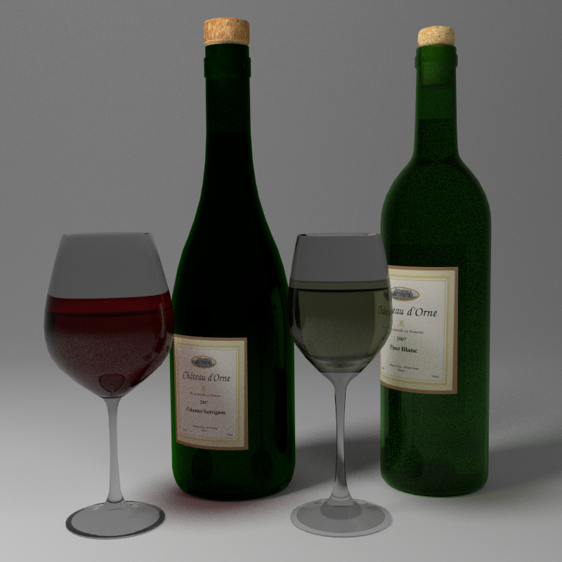 free wine bottle 3d model