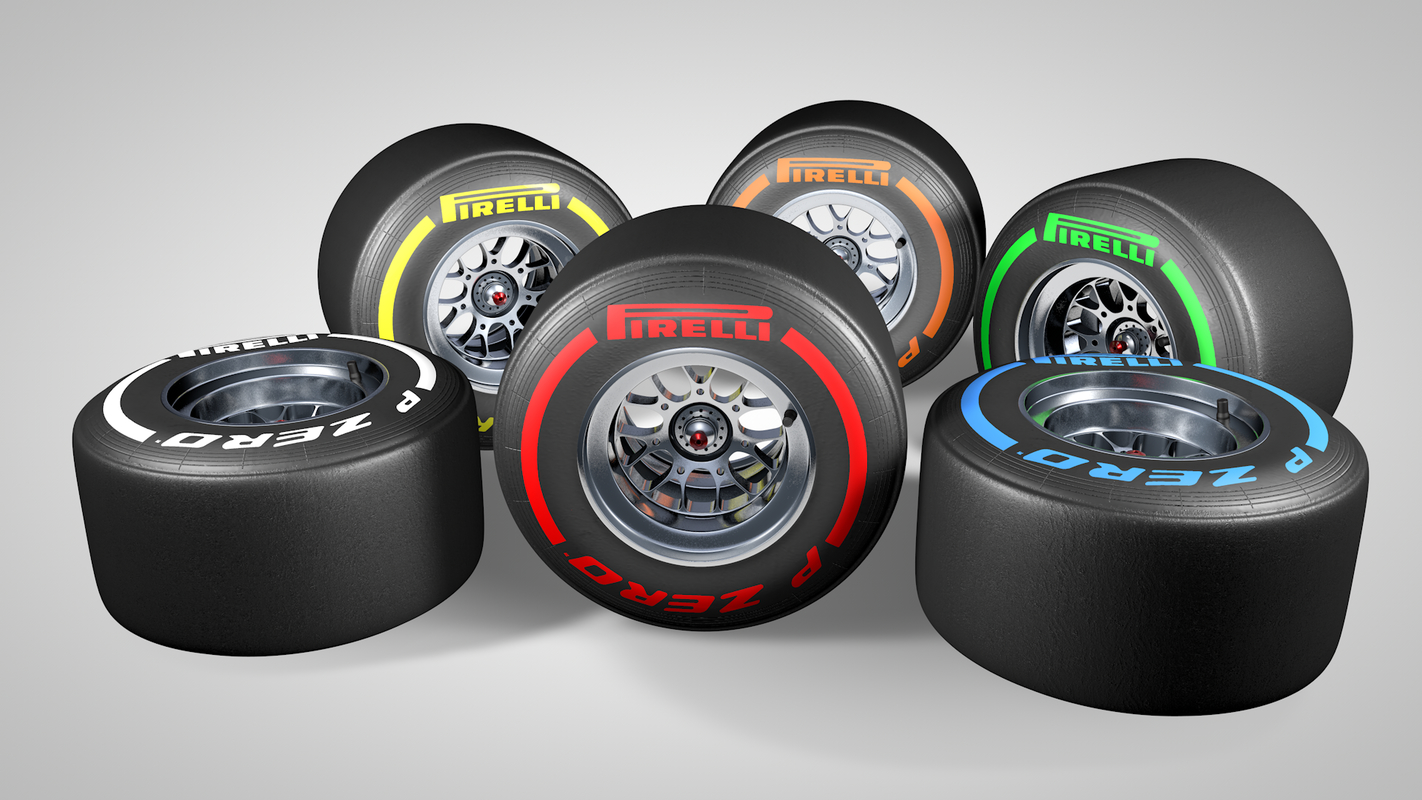 f1 rims tires types 3d c4d