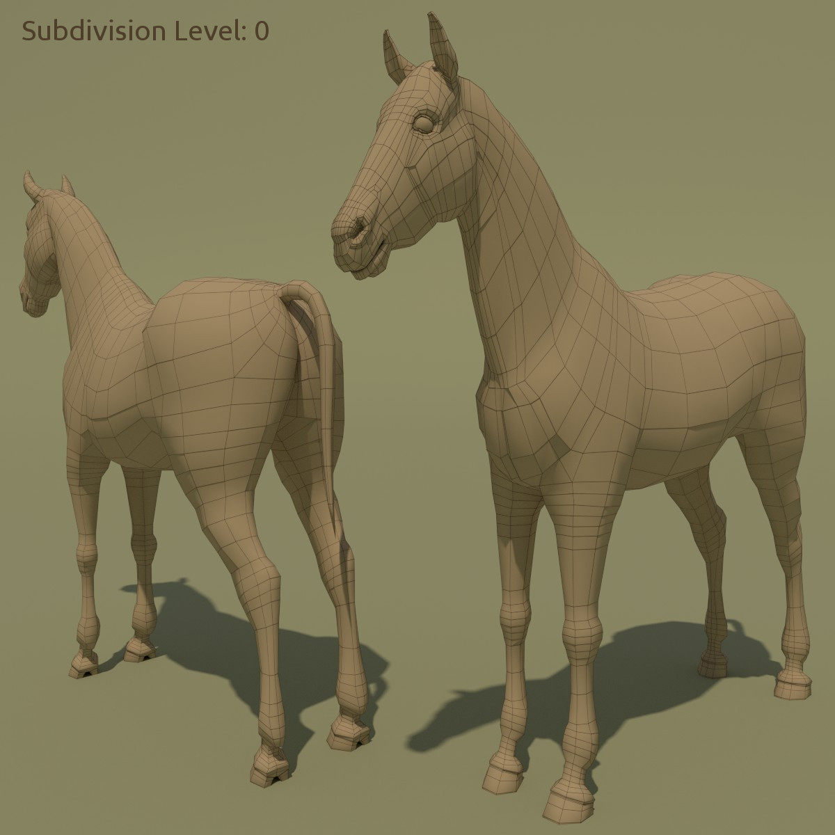 blender horse animations colour 3d 3ds