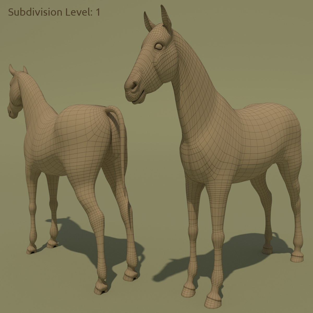 blender horse animations colour 3d 3ds