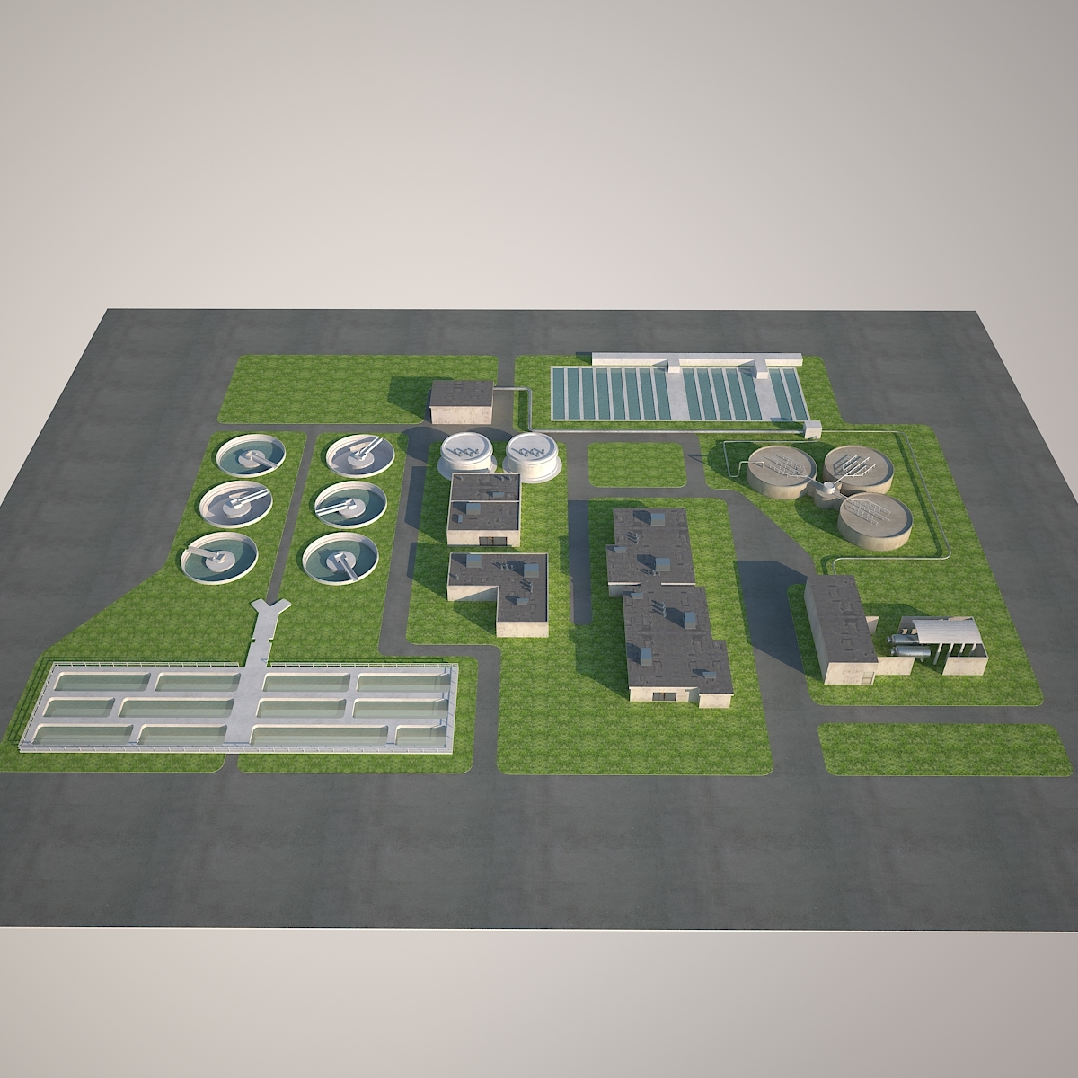 3d clean water treatment plant model