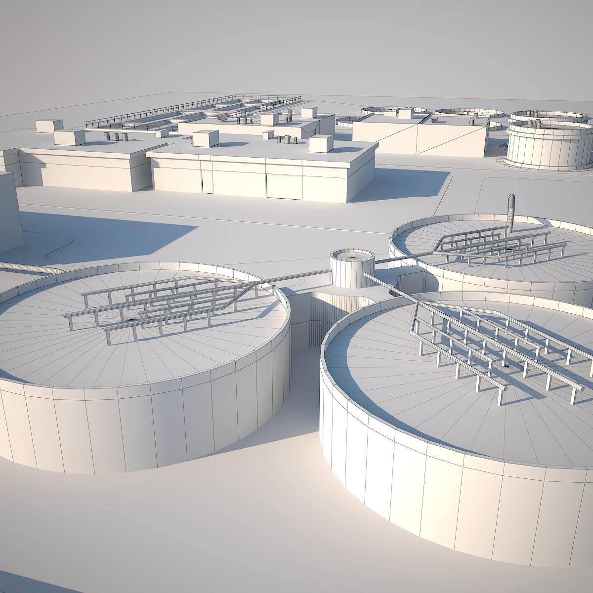3d clean water treatment plant model