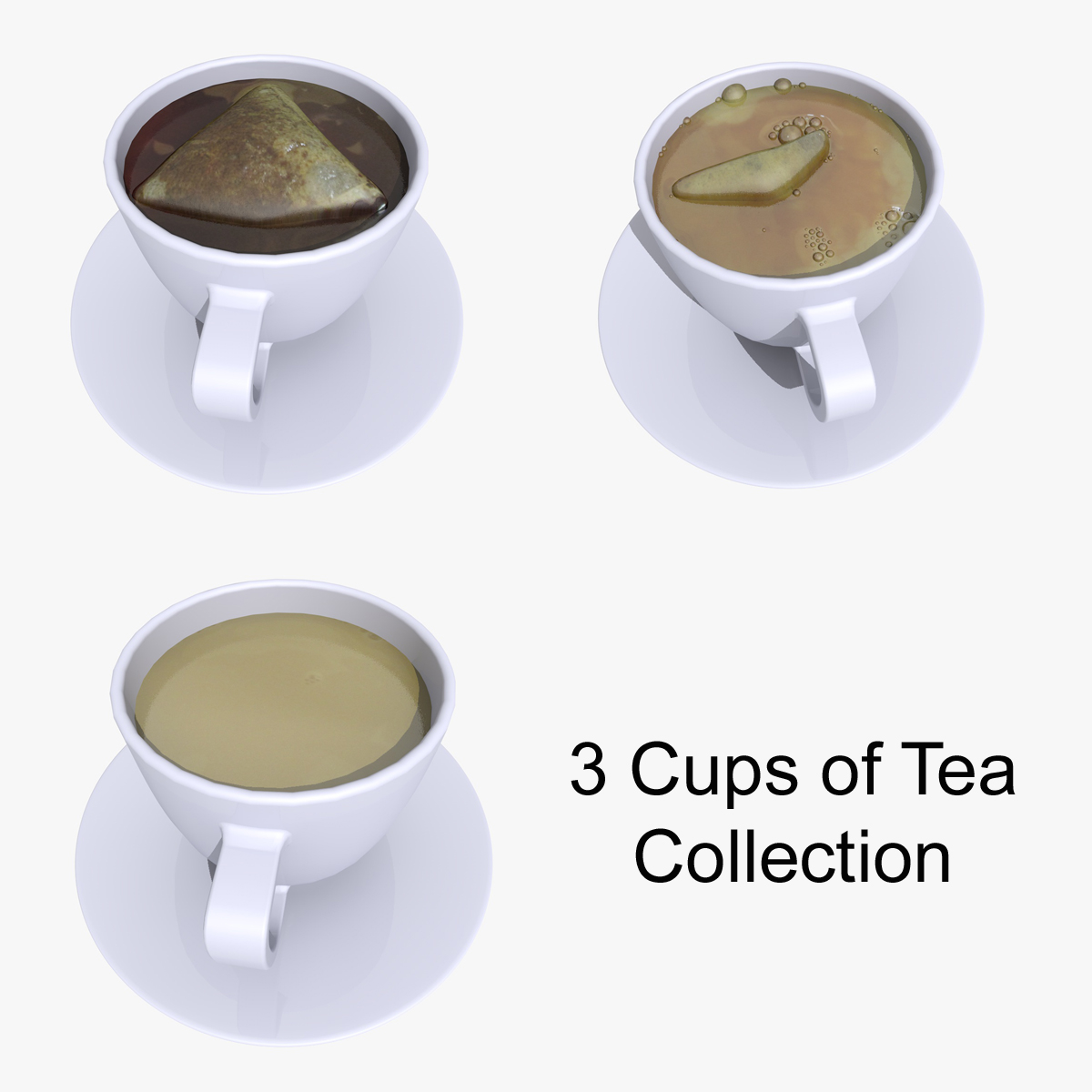 3d tea cups