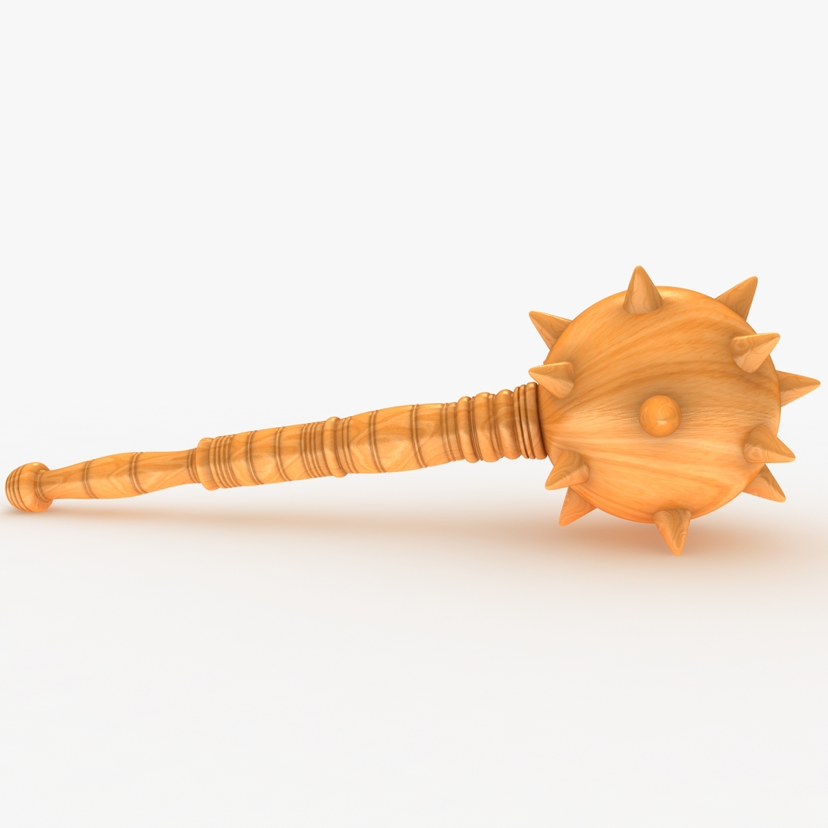wooden mace 3d obj