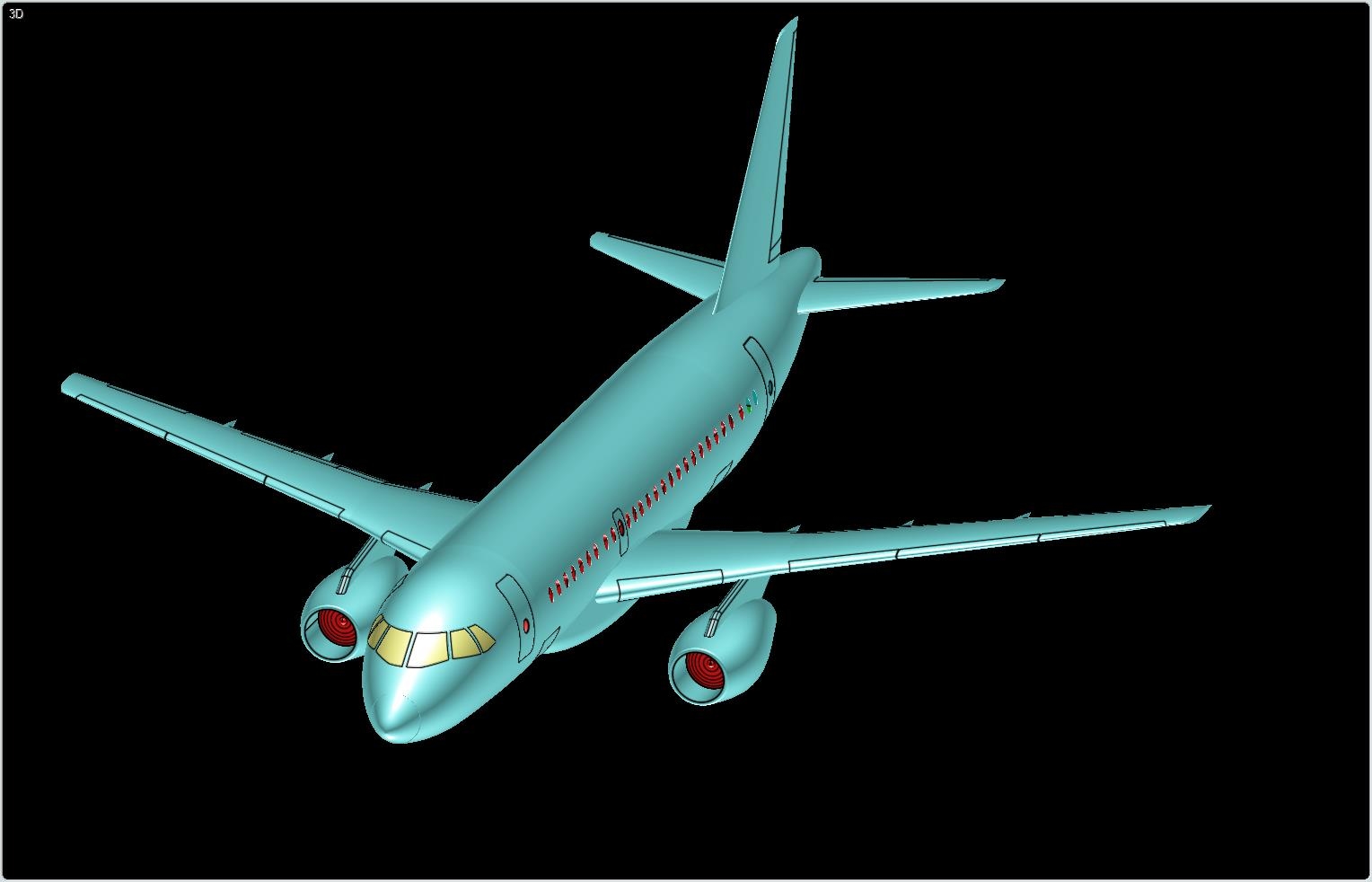 3d model sukhoi s100 superjet aircraft