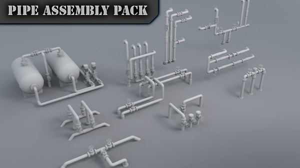 Modular pipe pack 3D model - TurboSquid 1251266