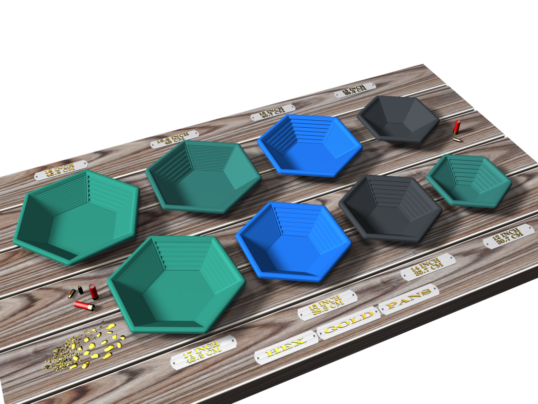 3d hex gold pans model