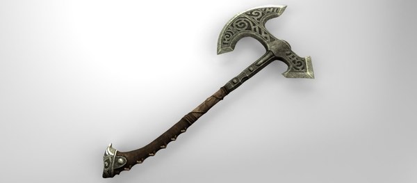 3dsmax skyrim steel war axe