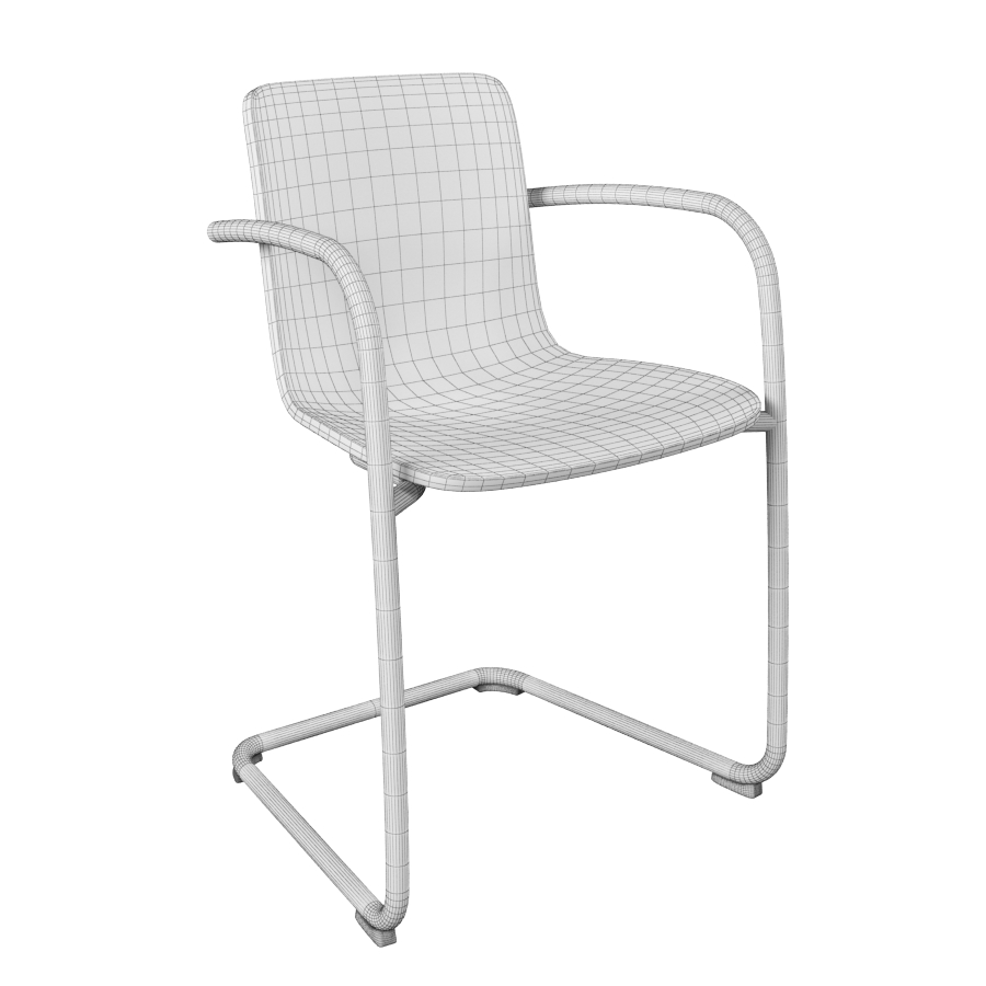3d model vitra hal chair
