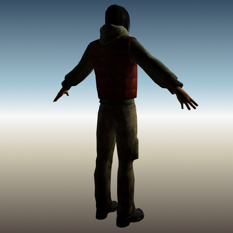 3d white male homeless model