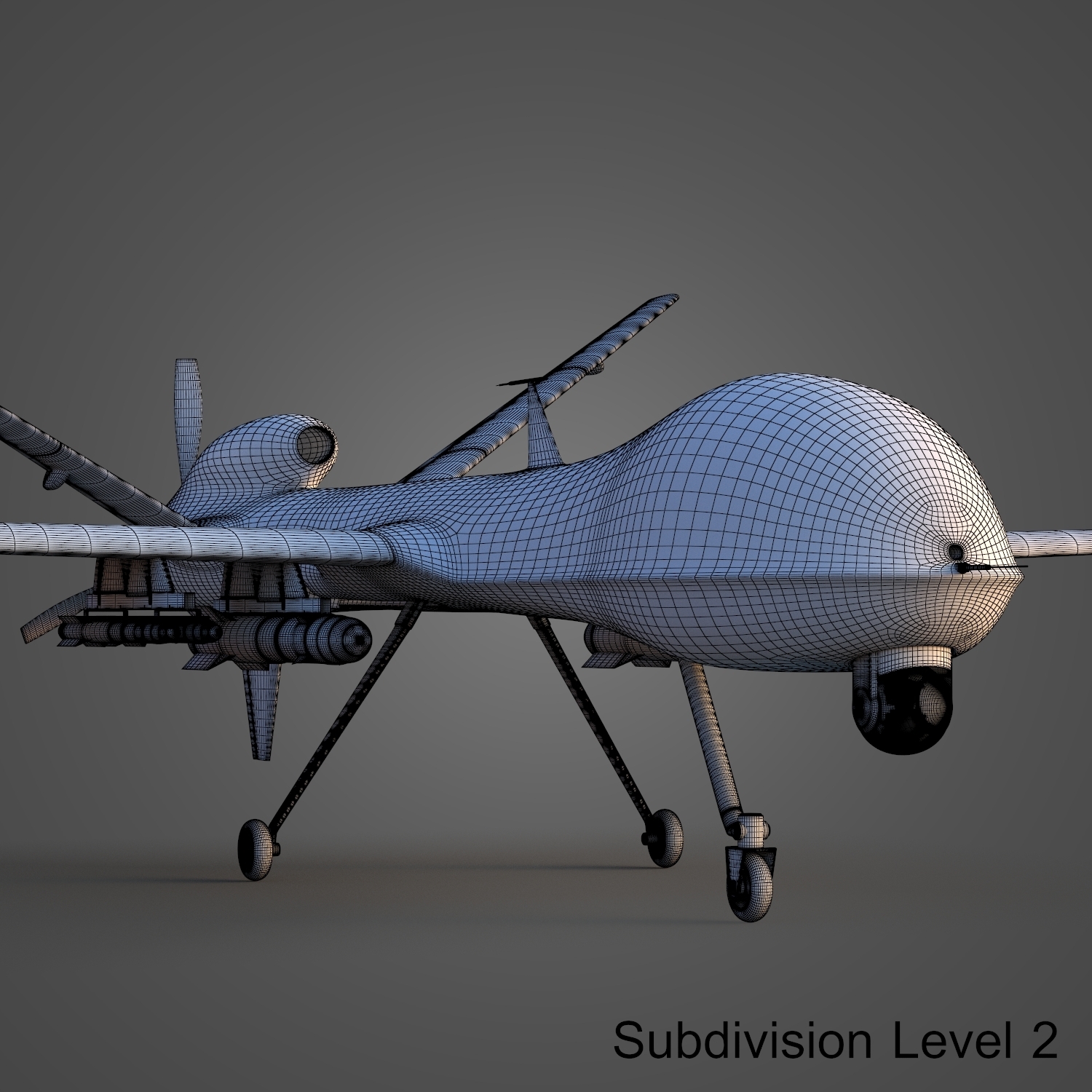 military drone uav 3d model