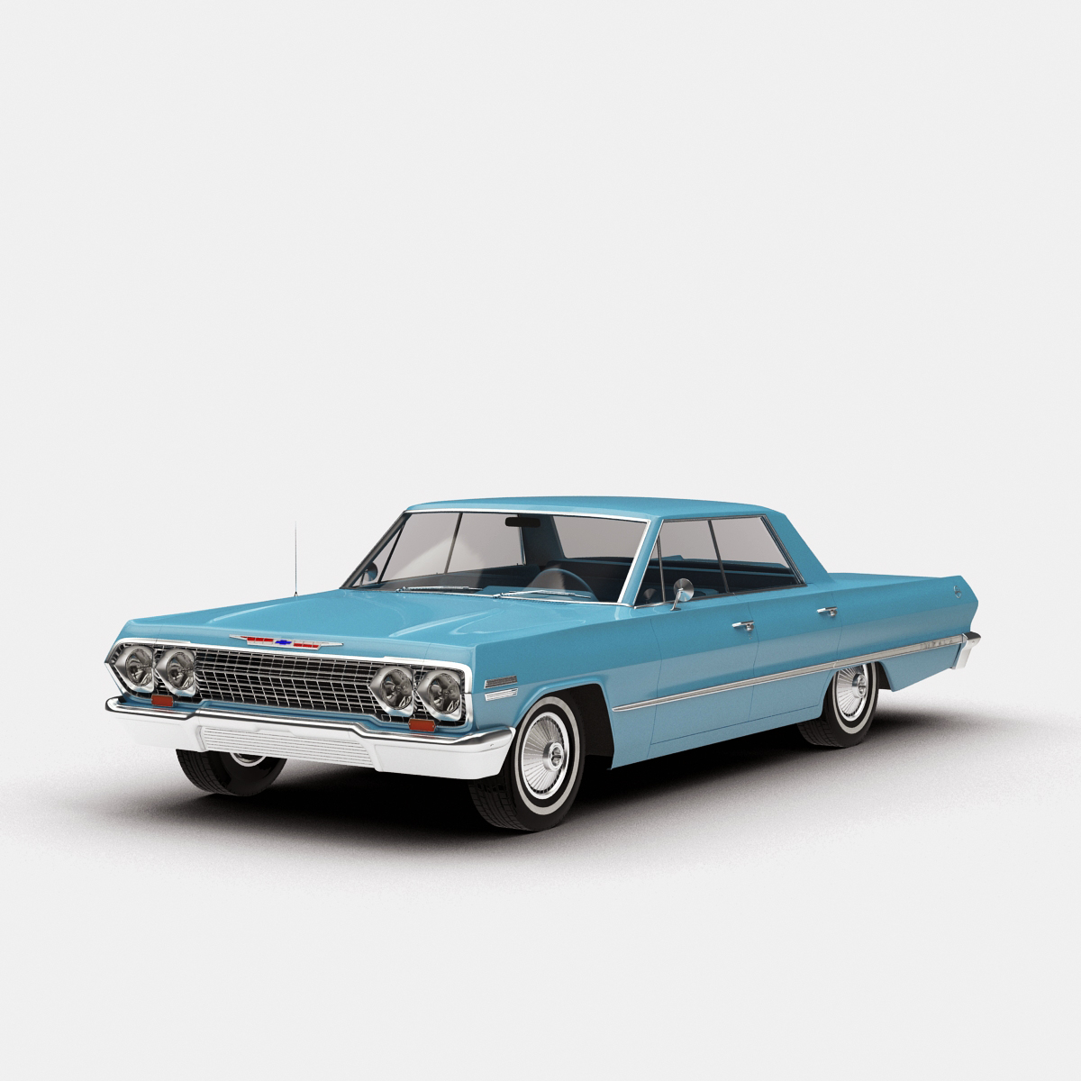 impala sedan 1963 3d model