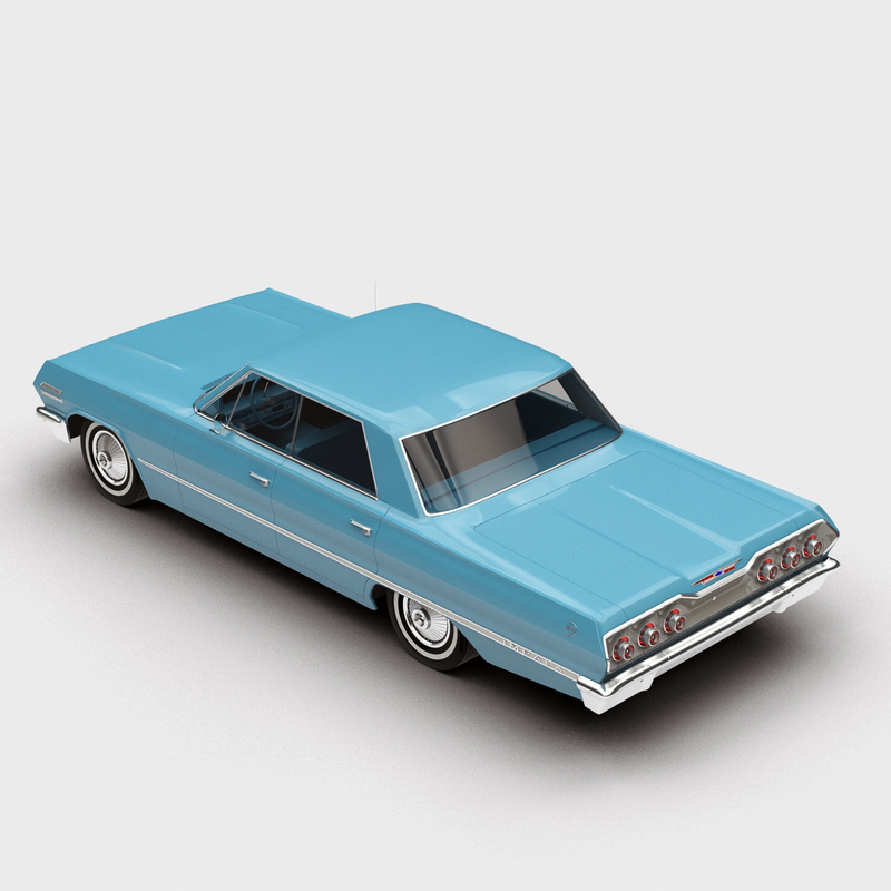 impala sedan 1963 3d model