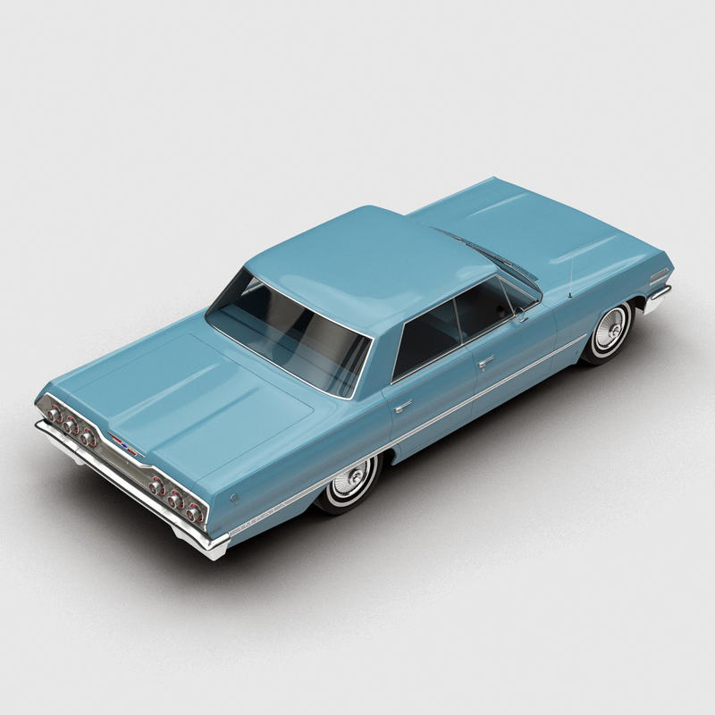 impala sedan 1963 3d model