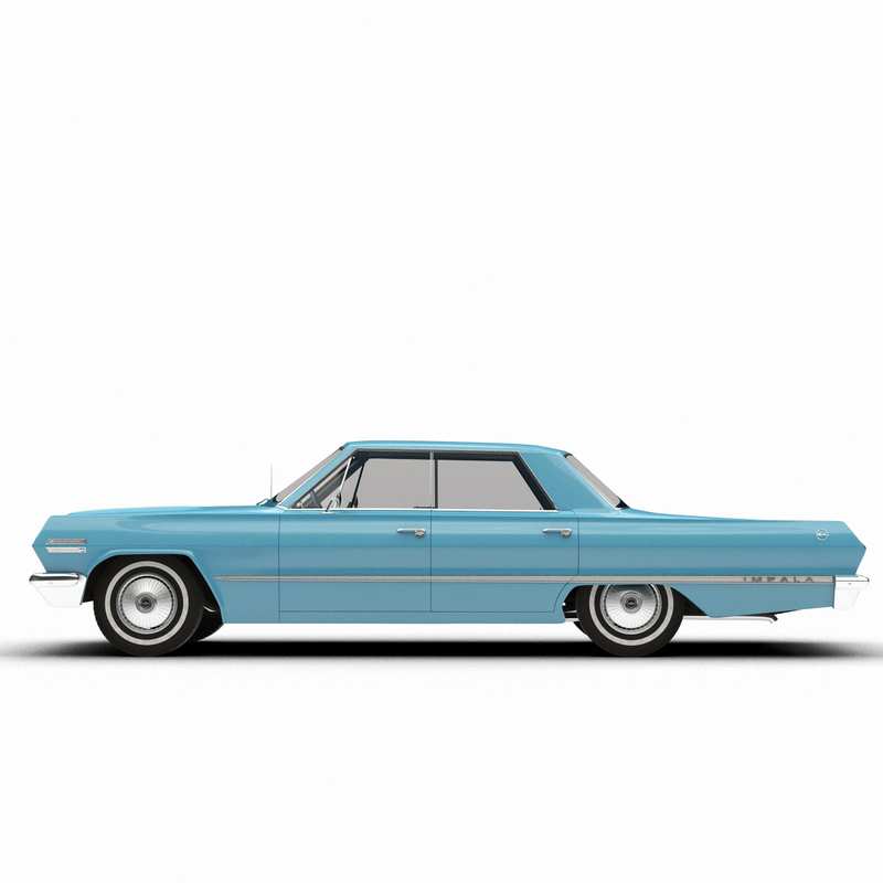 impala sedan 1963 3d model