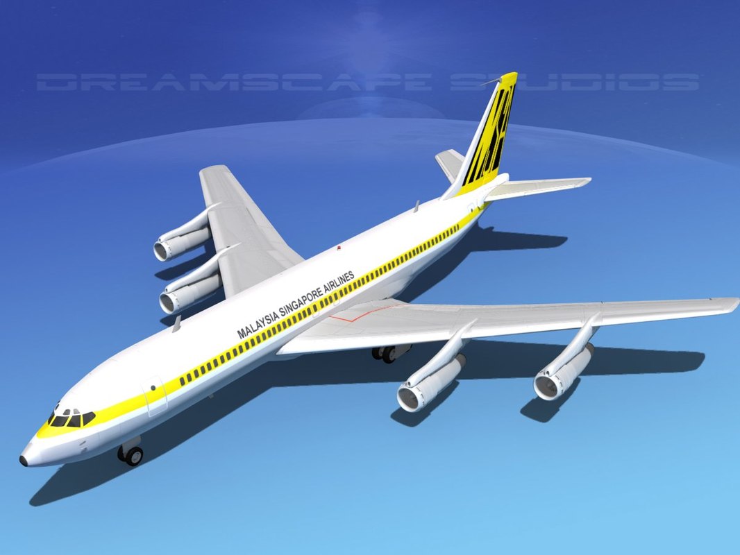 707-320 airlines boeing 707 3d model