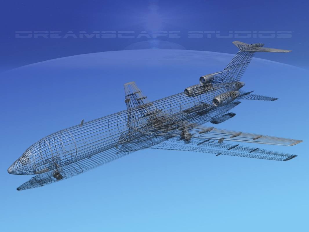 3d model airline boeing 727 727-200