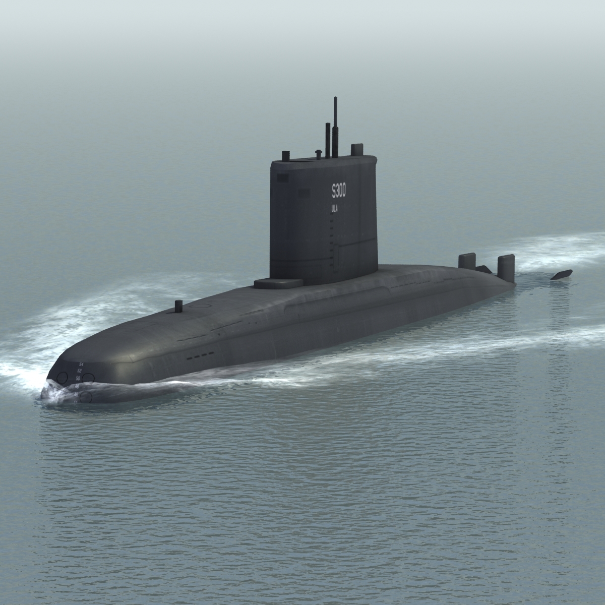 3d model ula class attack submarine