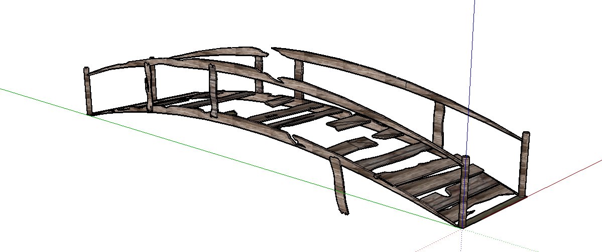 3d simple wooden bridge model