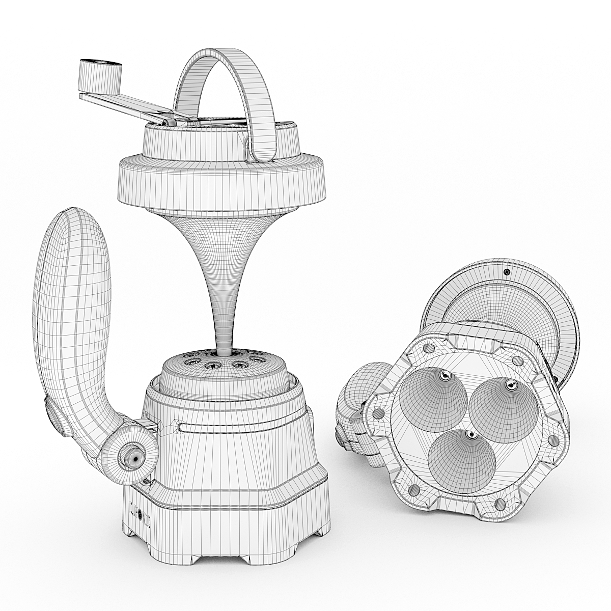 3d model led lantern flashlight dynamo