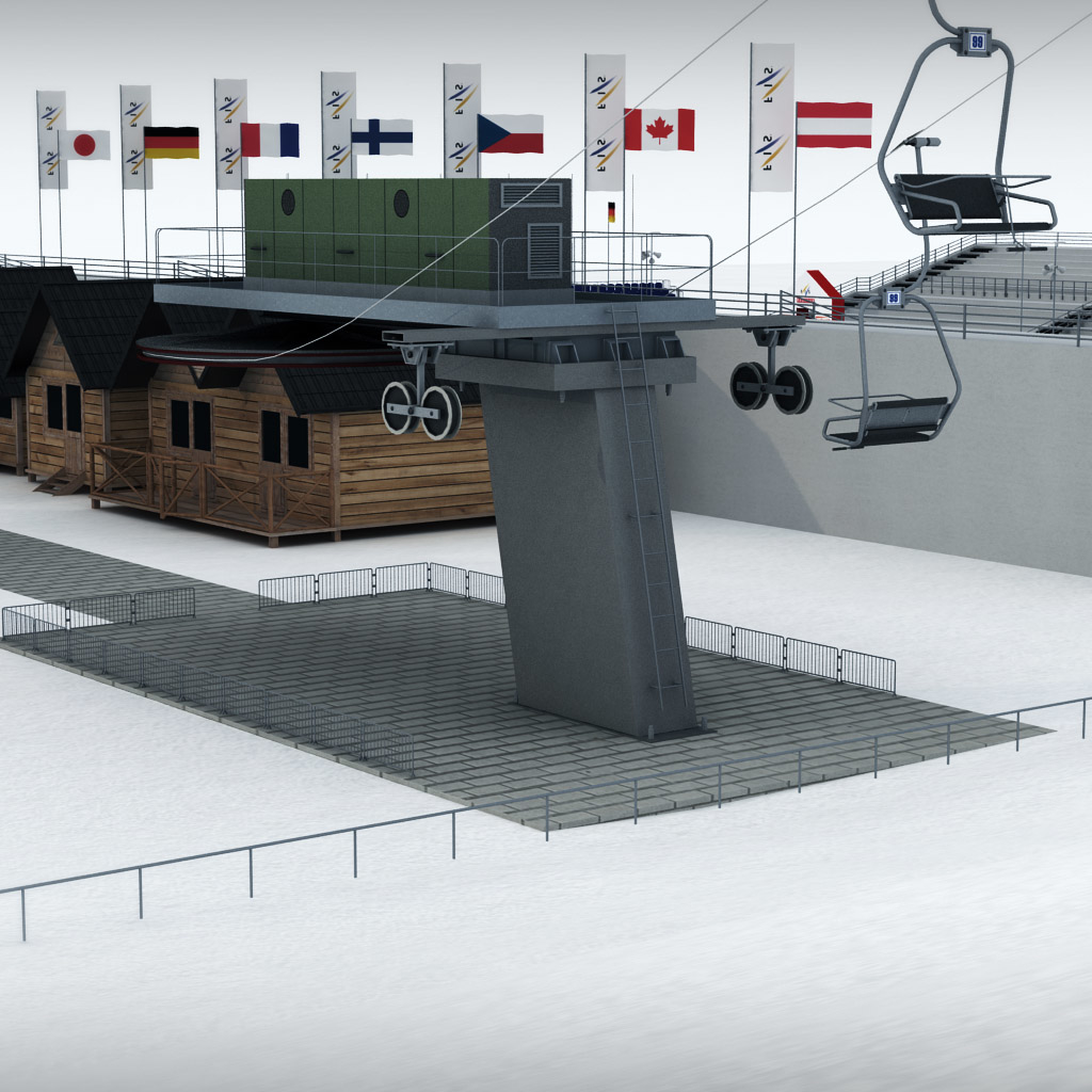 3d model ski jumping hill