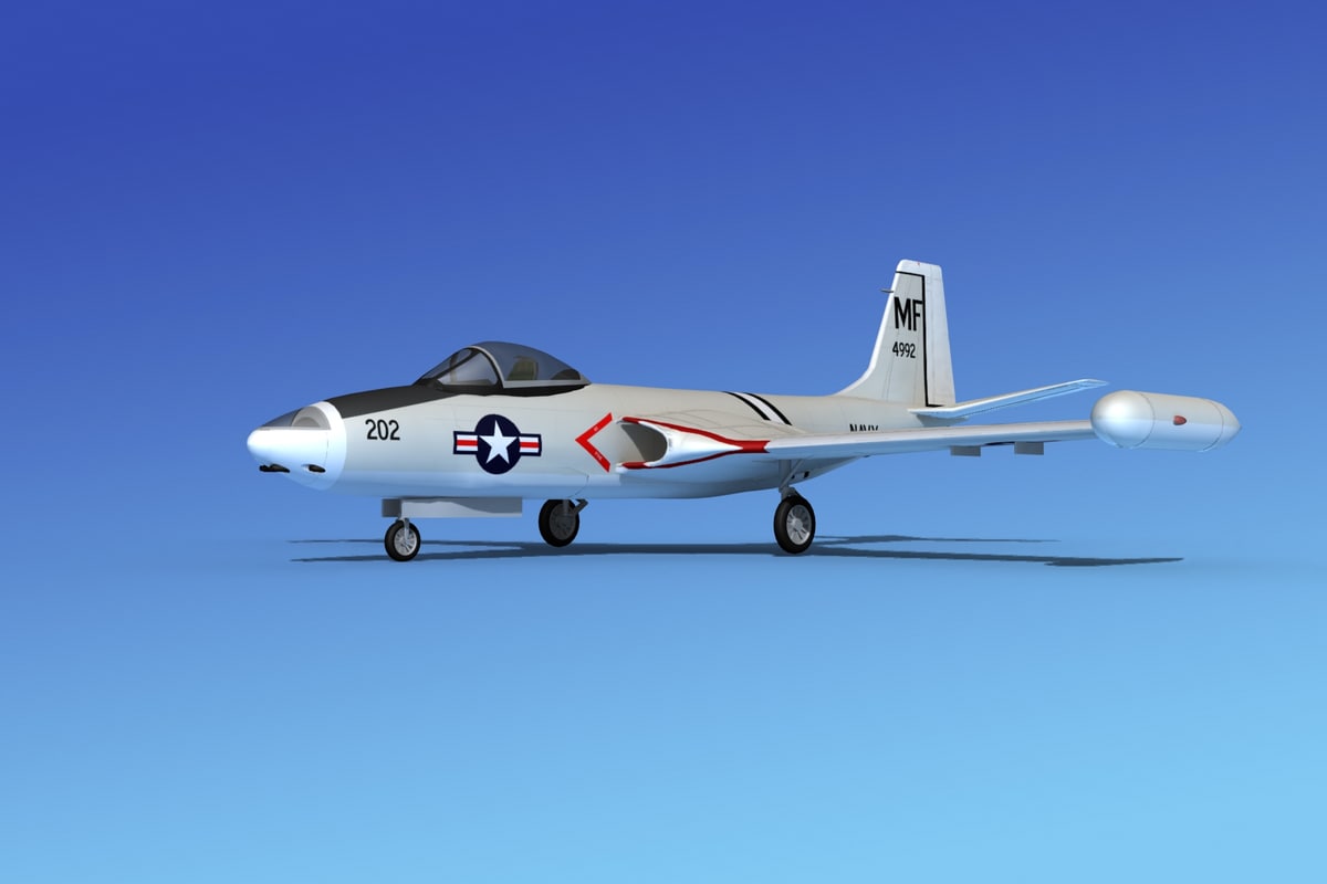 korean f2h banshee jet fighter 3d obj