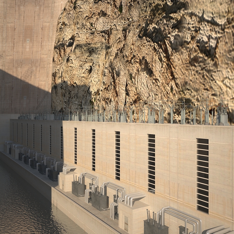 3d model dam hydro electric