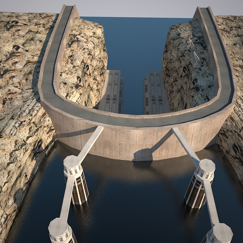 3d model dam hydro electric