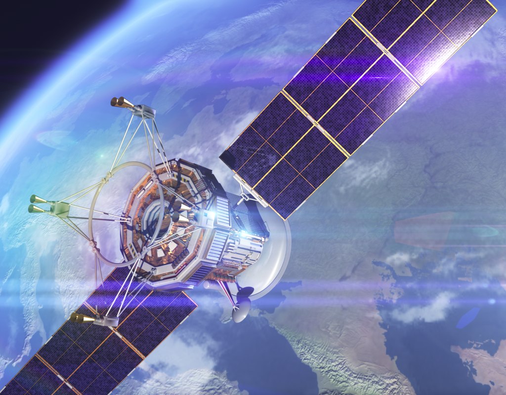 3d communication satellite model