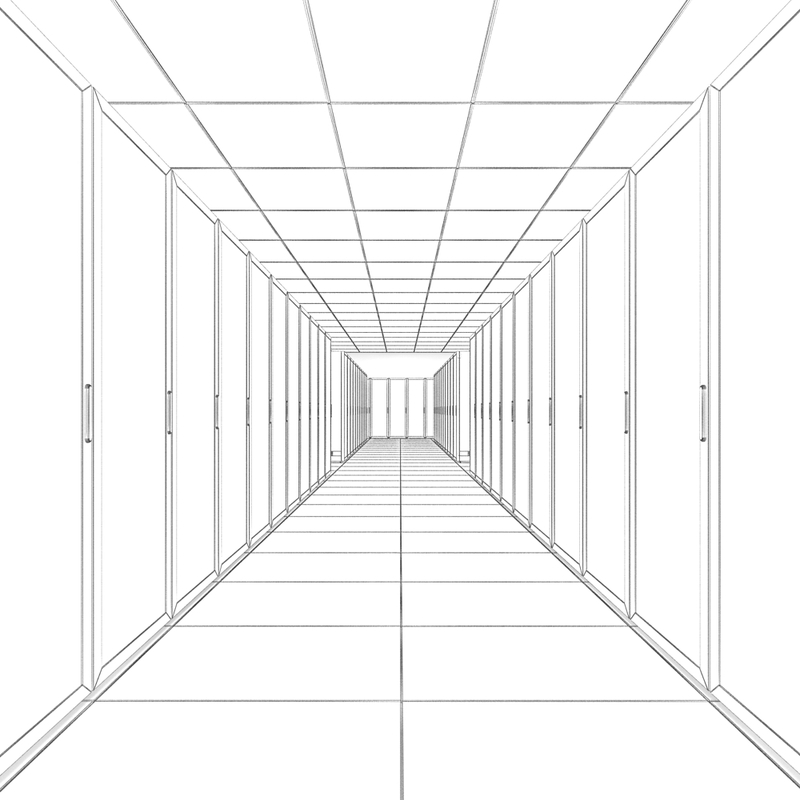 3d server room model