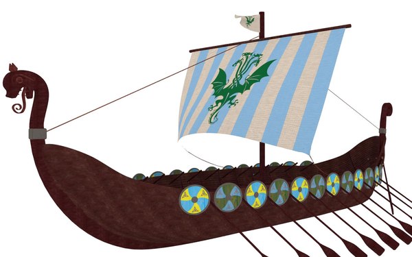 viking cargo ship knorr 3d obj